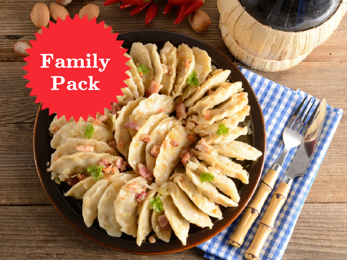 "The American Mix" Pierogi: Potato-Cheddar, Potato-Bacon, Beef Pierogi ...